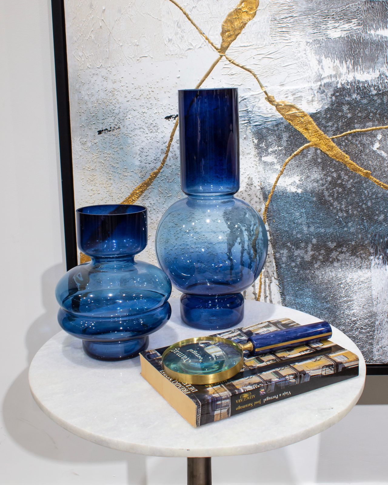 Jarrón en Vidrio Azul Grande - Carla Lizarazo At Home